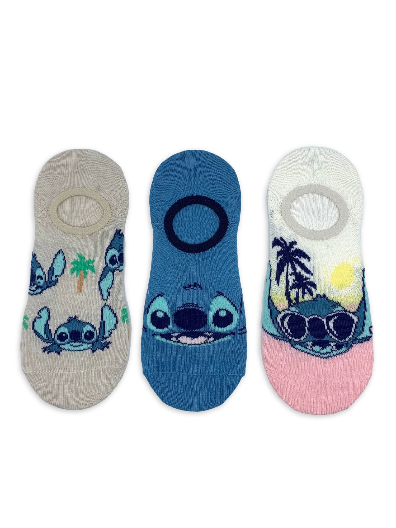 Lilo & Stitch Women's Print Stay Put Liner Socks, 3-Pack, Shoe Size 4 ...