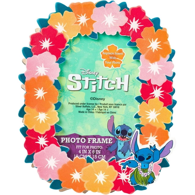 Lilo and Stitch Hibiscus Resin Floral Photo Frame, 4 x 6 Inches ...
