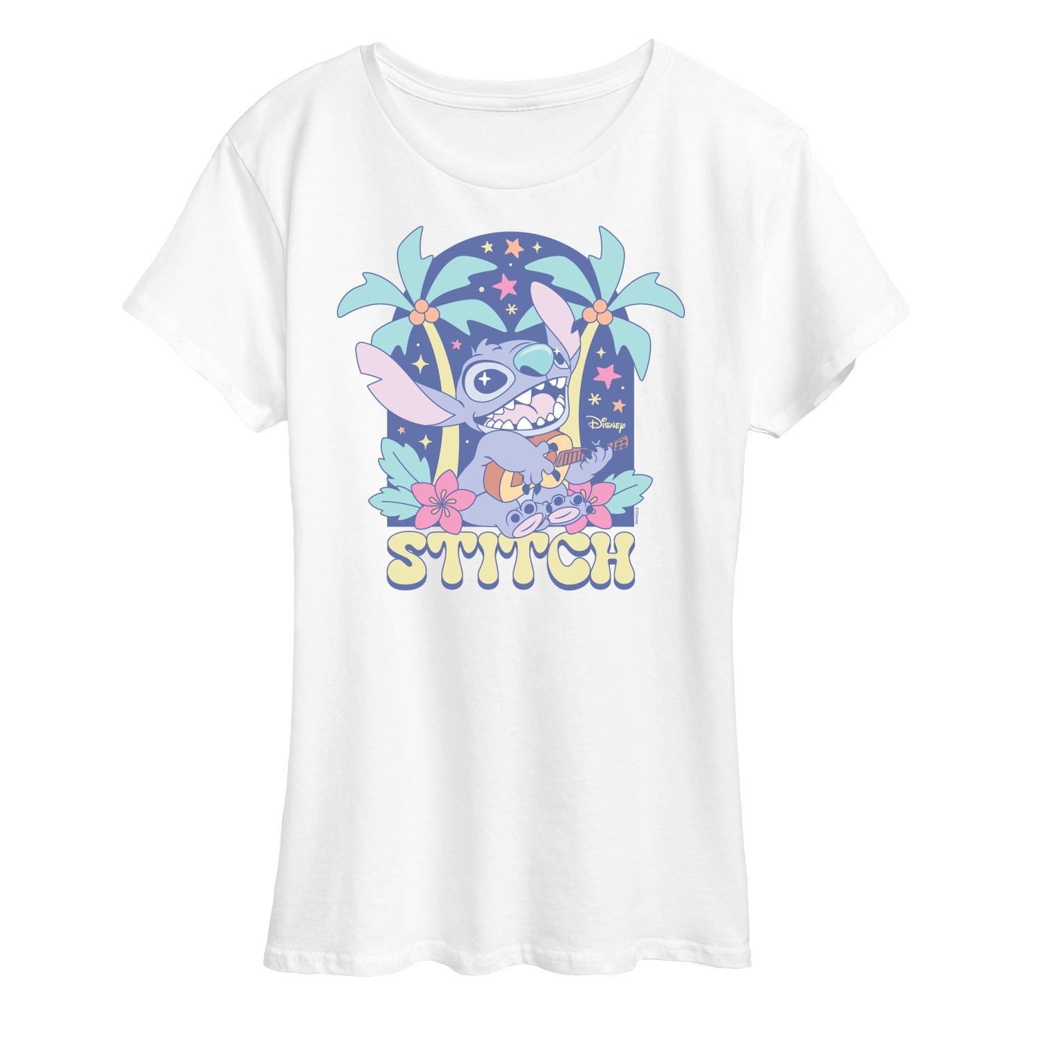 Lilo and Stitch - Pastel Stitch Palm Trees - Women's Short Sleeve ...