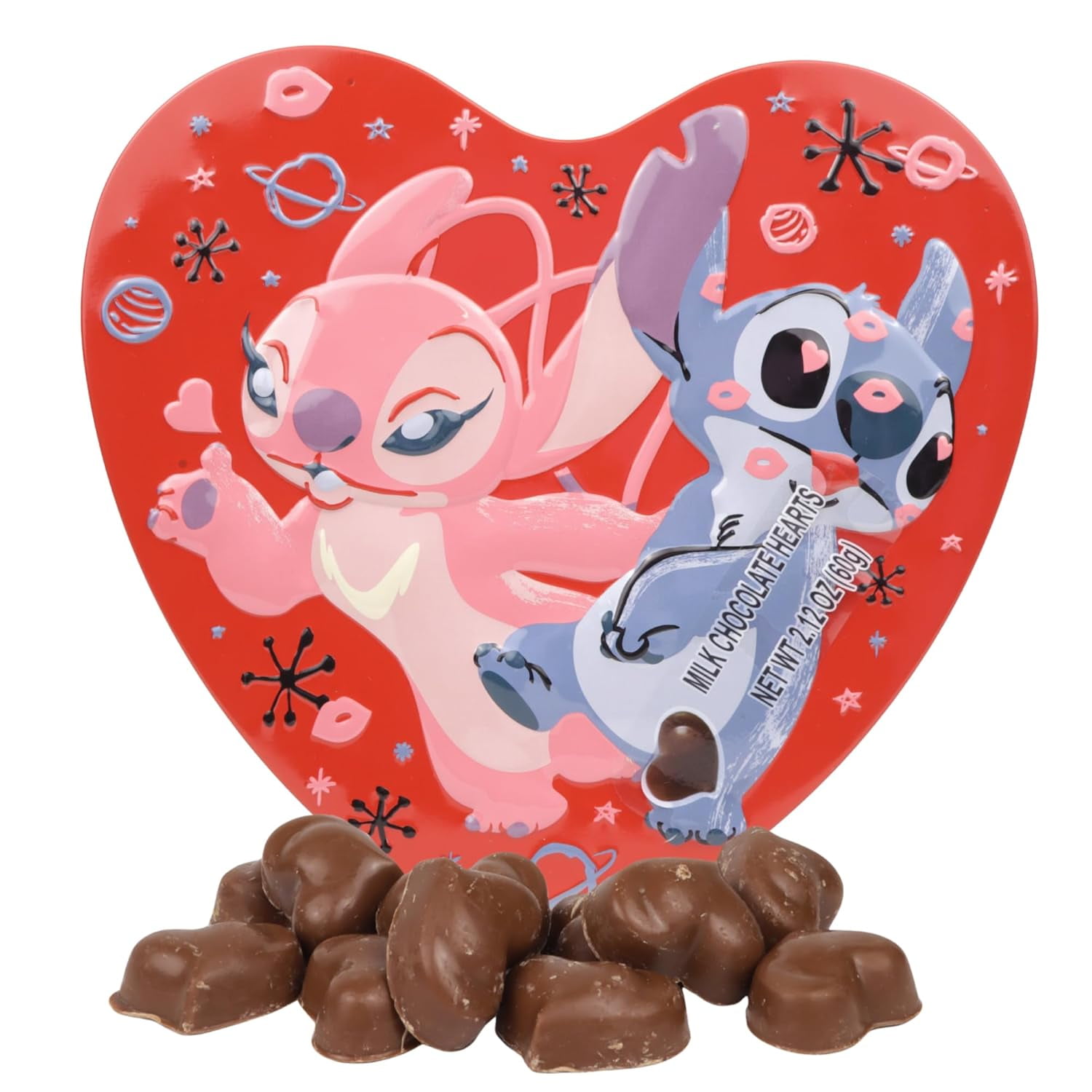 Lilo and Stitch Valentine’s Day Heart Box, 10 Individually Wrapped Milk ...
