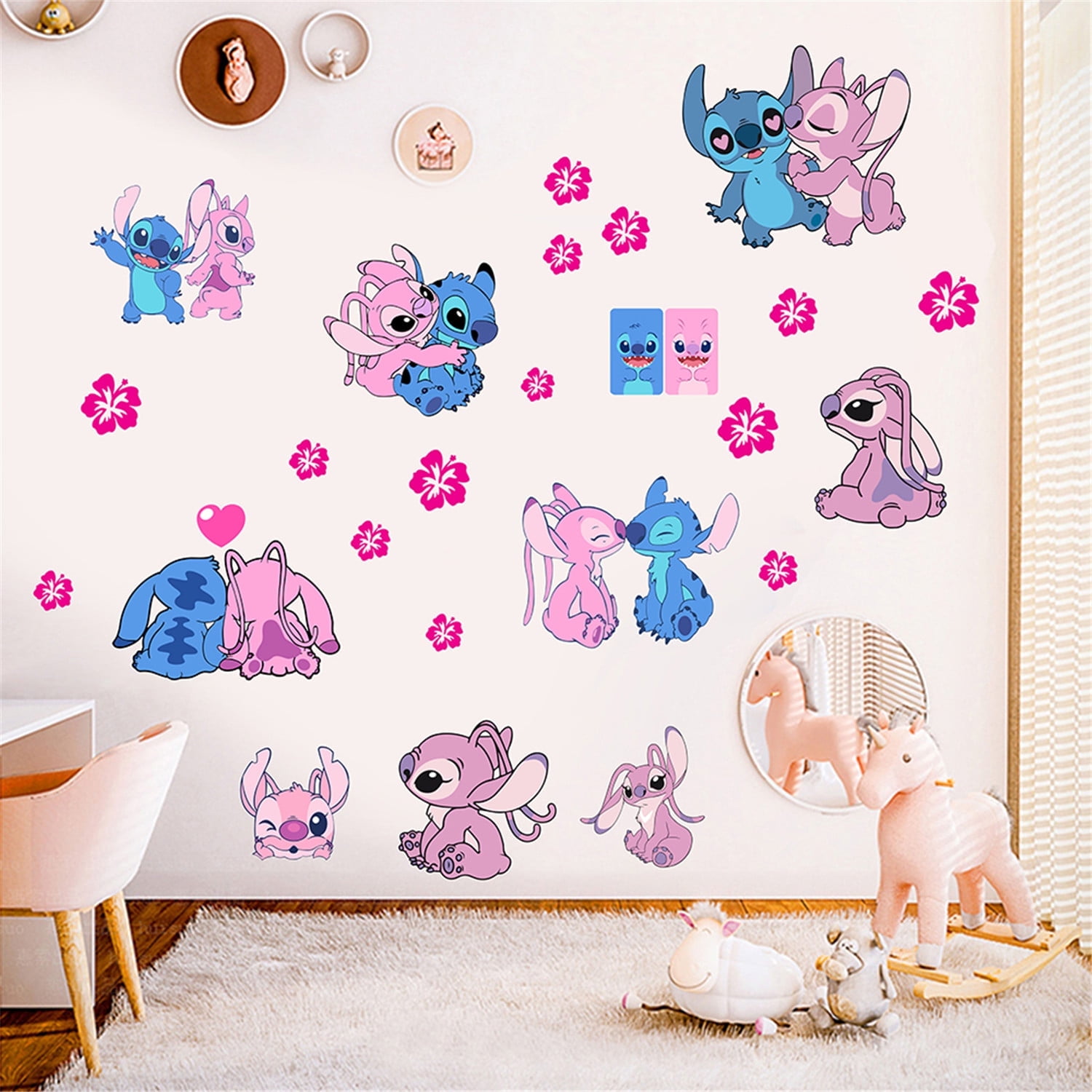 Stitch Wall Stickers Anime Characters Wall Decals DIY Peel and Stick ...