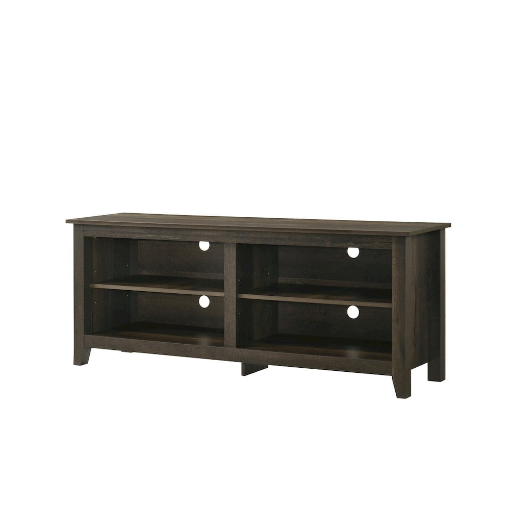 Trove 58"W Dark Dusty Oak Engineered Wood TV Stand w Open Shelves ...