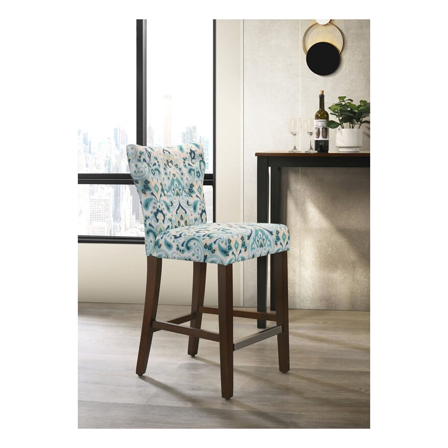 Chelsea Blue and Yellow Fabric Counter Height Chair - Walmart.com