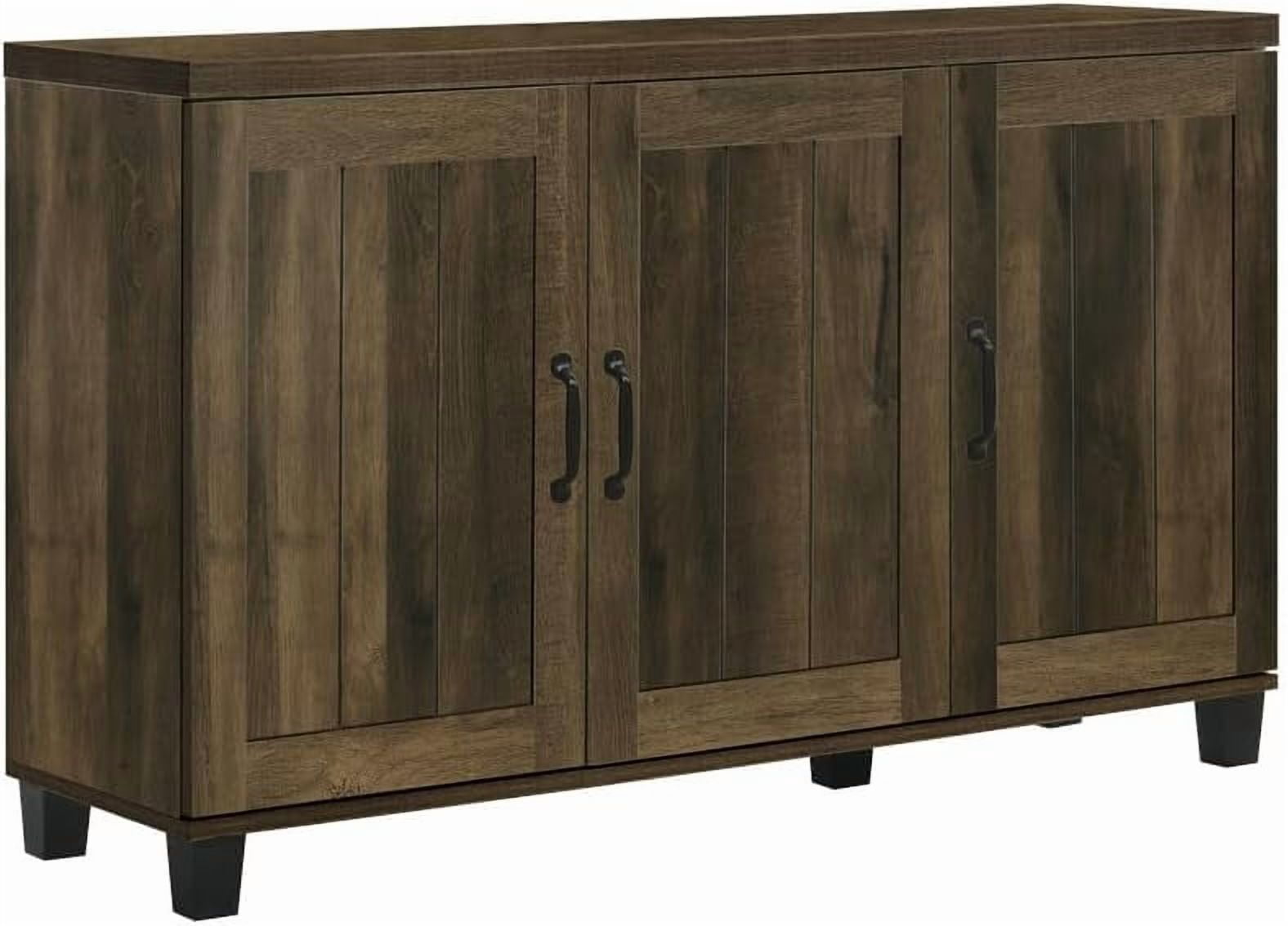 Lilola Home Corby 45" W Dark Dusty Oak Finish 3-Door Shoe Cabinet ...
