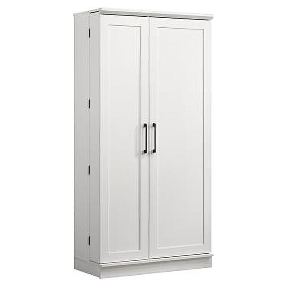 Lilola Home Lincoln Large Solid Wood Storage Cabinet, White, with ...