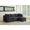 Lilola Home Madison Dark Gray Fabric Reversible Sectional Sofa Ottoman ...