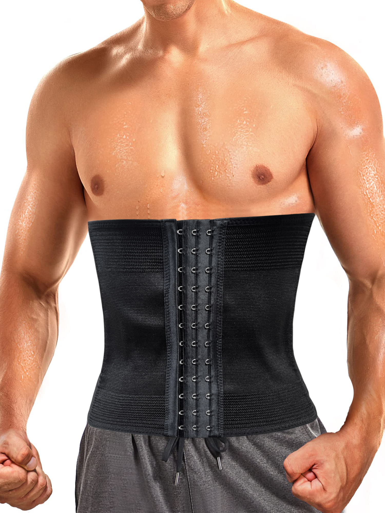 QRIC Neoprene Sauna Suit Corset for Men Waist Trainer Shapewear Vest ...