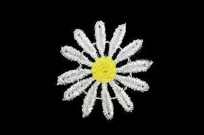 Lily 2" Daisy Flower Venice Lace Applique Patch Off-White Yellow by 6 ...