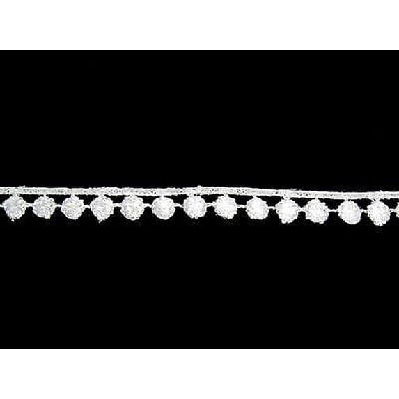 Lily 3/8 inches White and Ivory Circle Dot Classic Fine Venice Lace ...