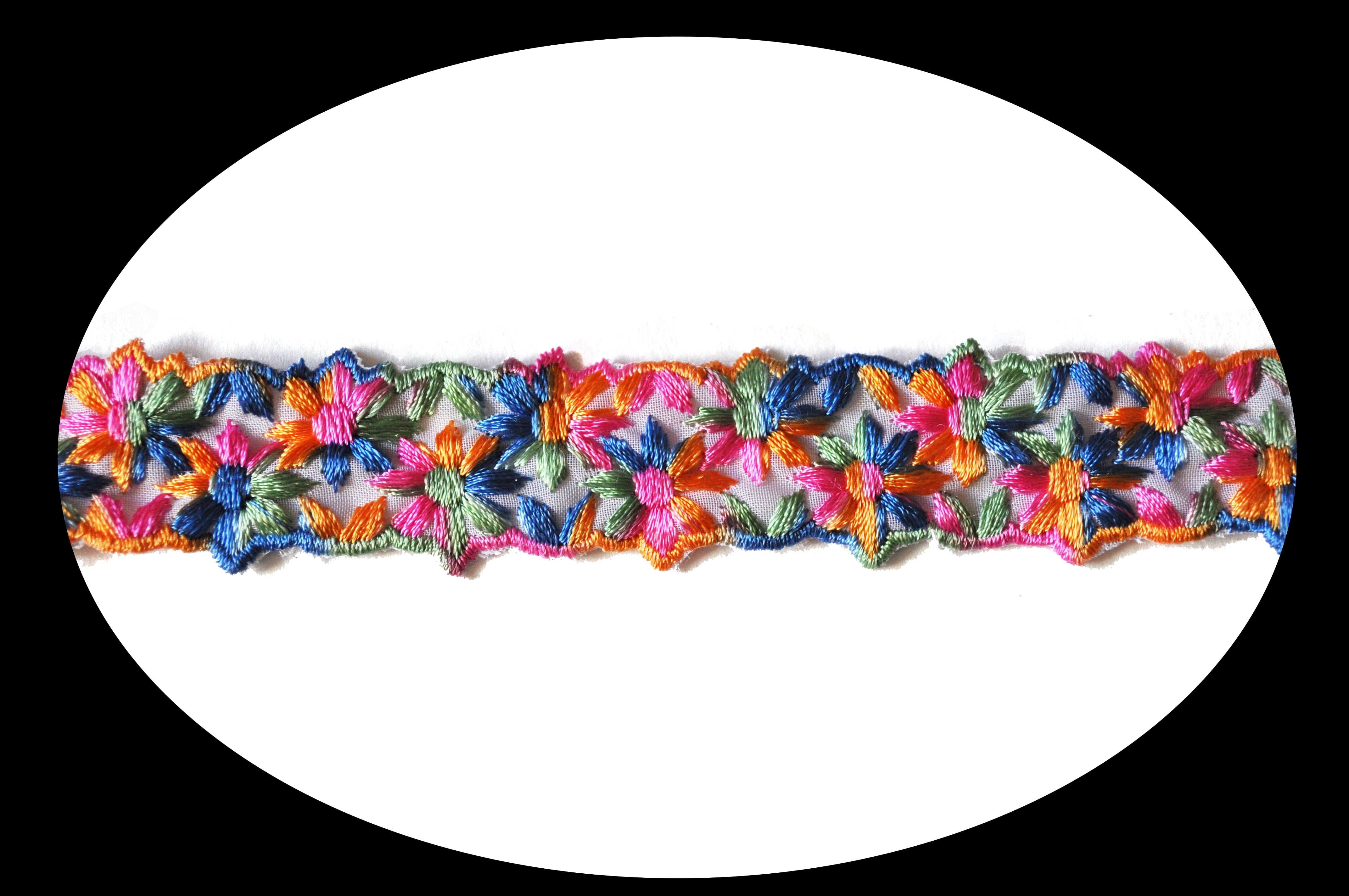 Lily 7/8" Sheer Organza Flower Embroidered Lace Sewing Notions Trim by ...