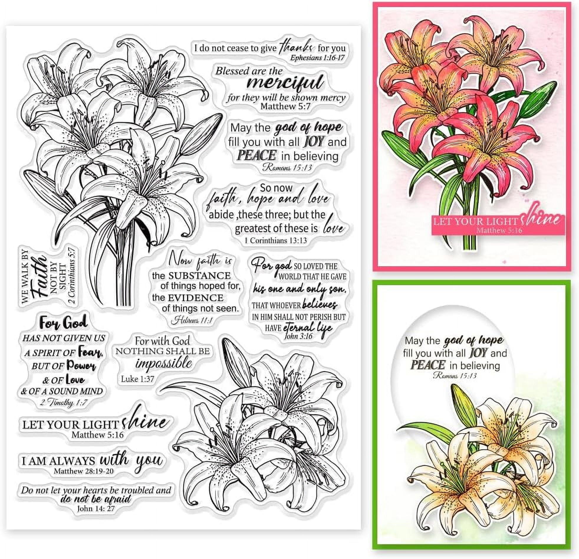 Lily Bible Flowers Clear Stamps for Cards Making The Bible Word Clear ...