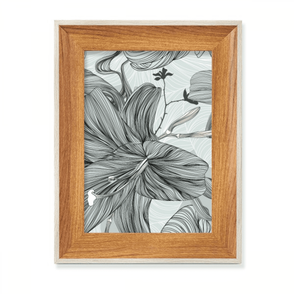 Lily Drawing Art Flower Desktop Wooden Photo Frame Display Picture Art ...