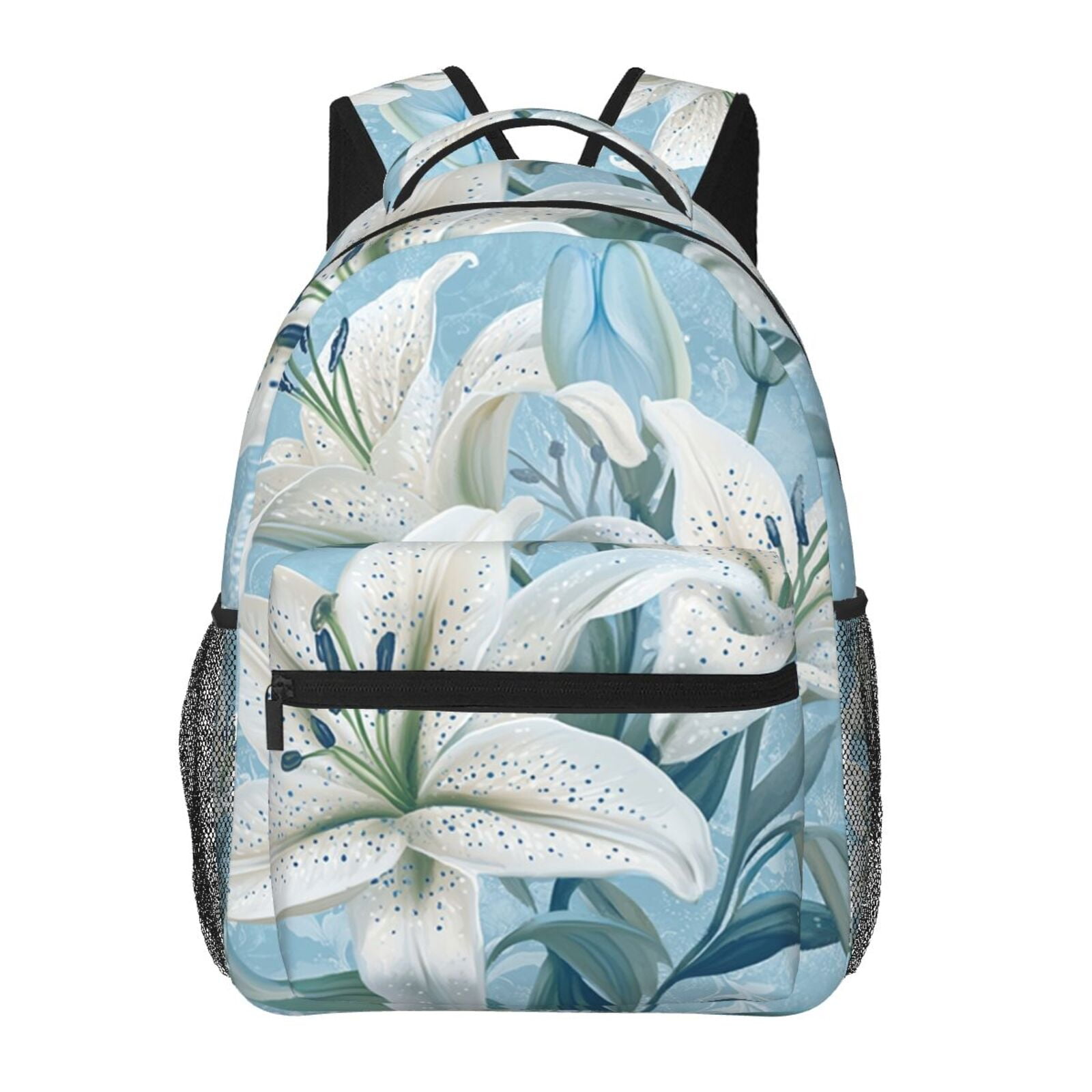 Lily Flower Laptop Backpack, Secure Anti Theft Slim Sturdy Bag with USB ...