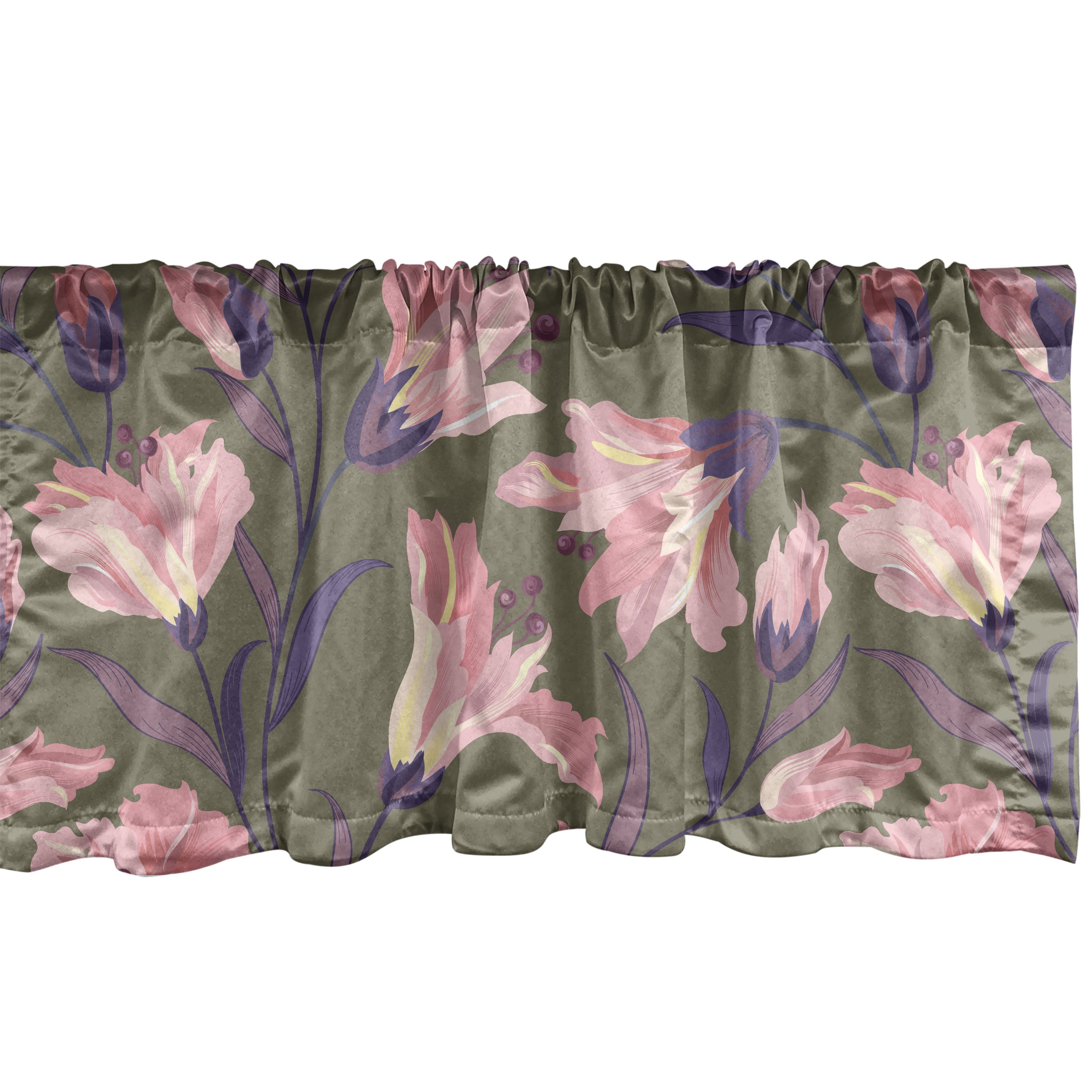 Lily Flowers Window Valance, Fantasy Inspirations Floral Design with ...