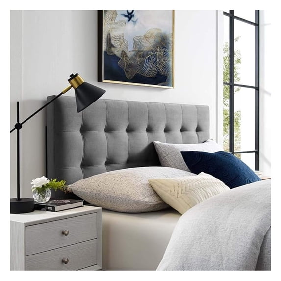 Lily King Biscuit Tufted Performance Headboard, Gray - Walmart.com
