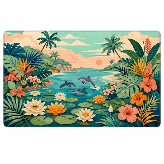 Lily Lagoon Dolphin Retreat Rectangle Rug for Nursery - Walmart.com