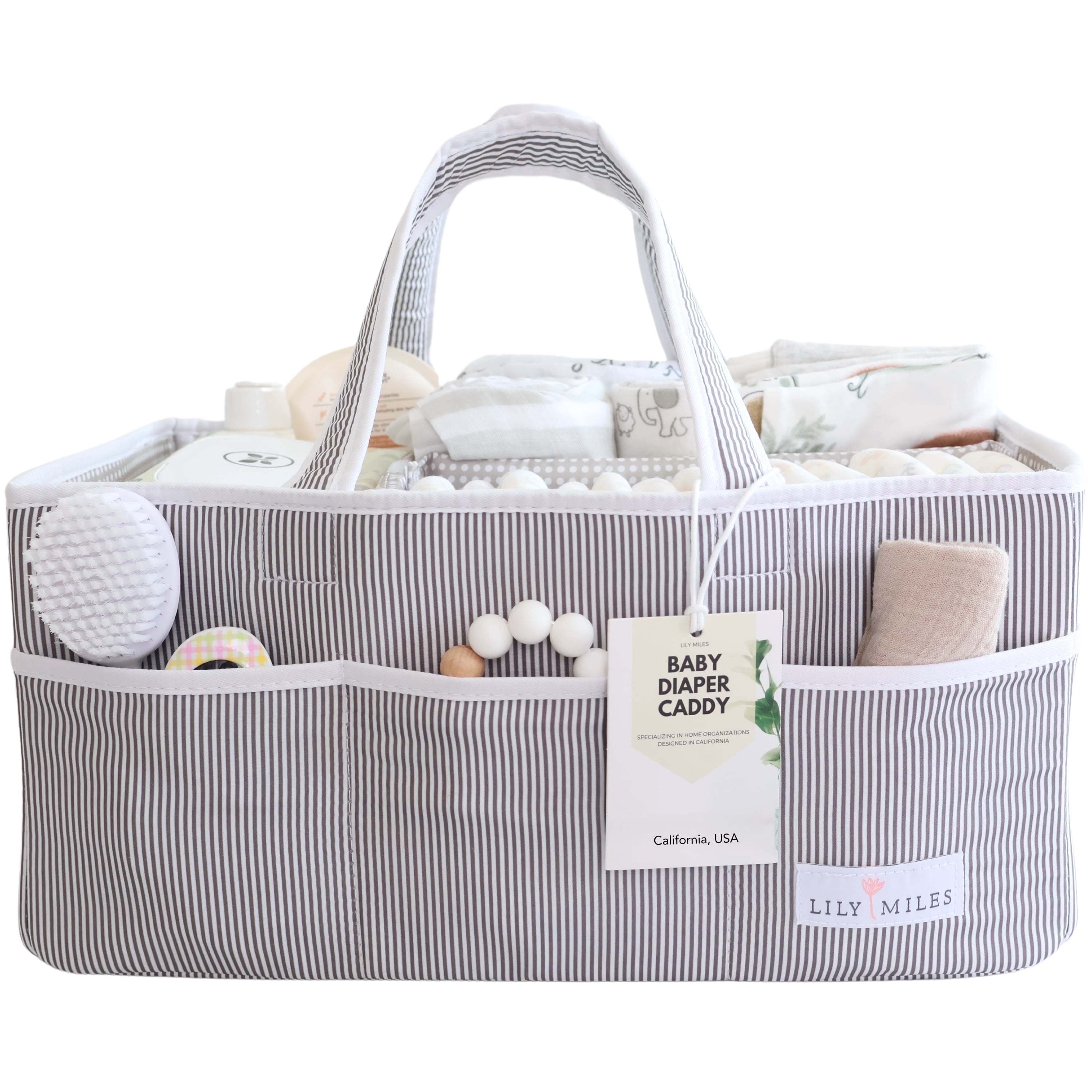 Lily Miles Baby Diaper Caddy - Unisex Shower Basket for Newborn - Bin ...