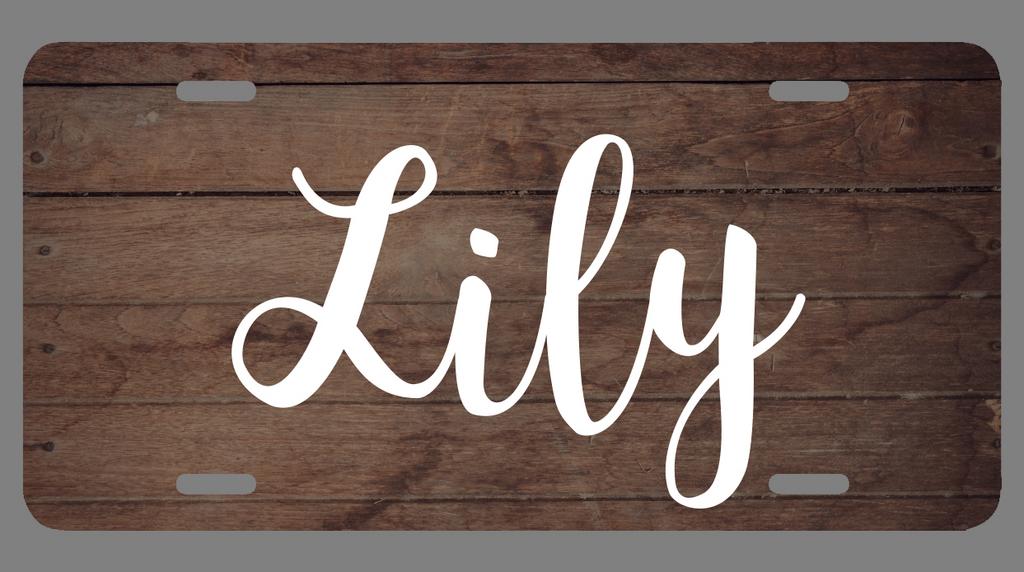 Lily Name Wood Style License Plate Tag Vanity Novelty Metal | UV ...