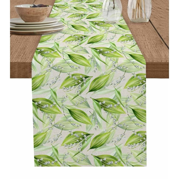 Lily Of The Valley Leaf Plant Table Runner ration Home r Dinner Table ...