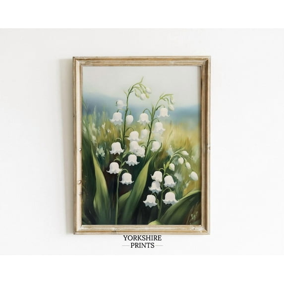 Lily Of The Valley Print, Vintage Floral Landscape Home Decor UNFRAMED Poster, Wall Art for ...