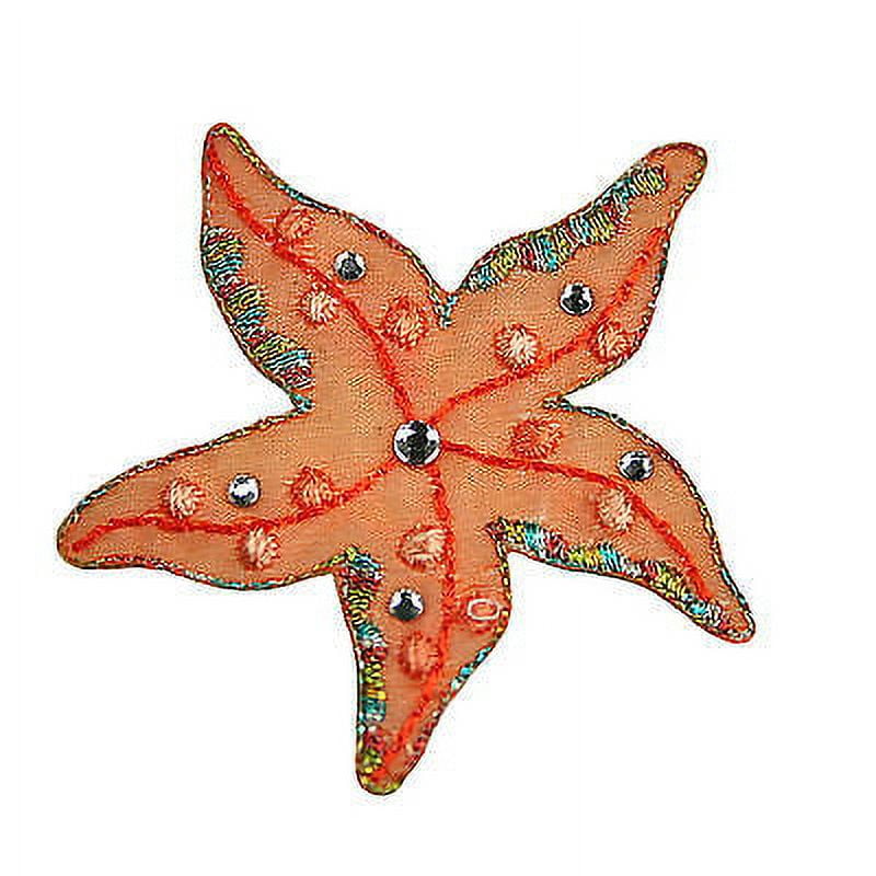 Lily Orange Sea Starfish Rhinestone Self Adhesive Iron On Applique ...