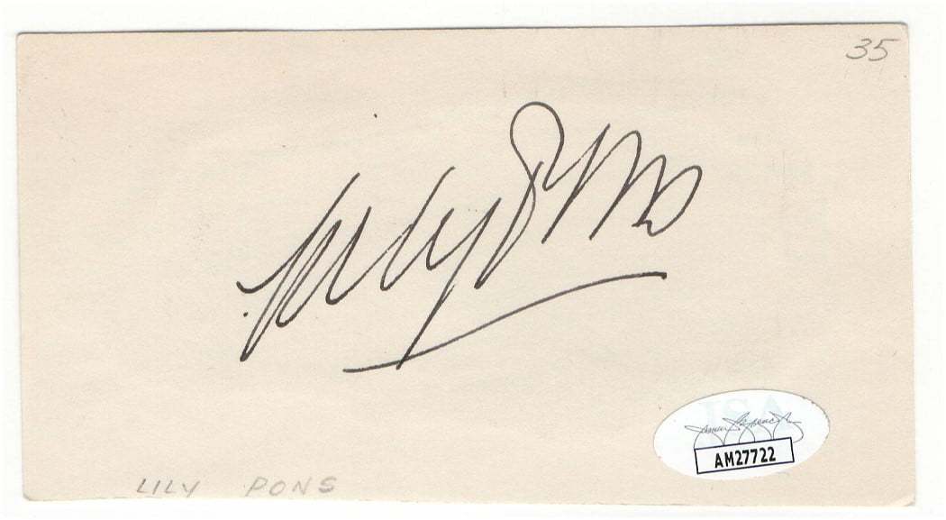 Lily Pons Signed Autographed Cut Signature Movie Opera Singer JSA ...