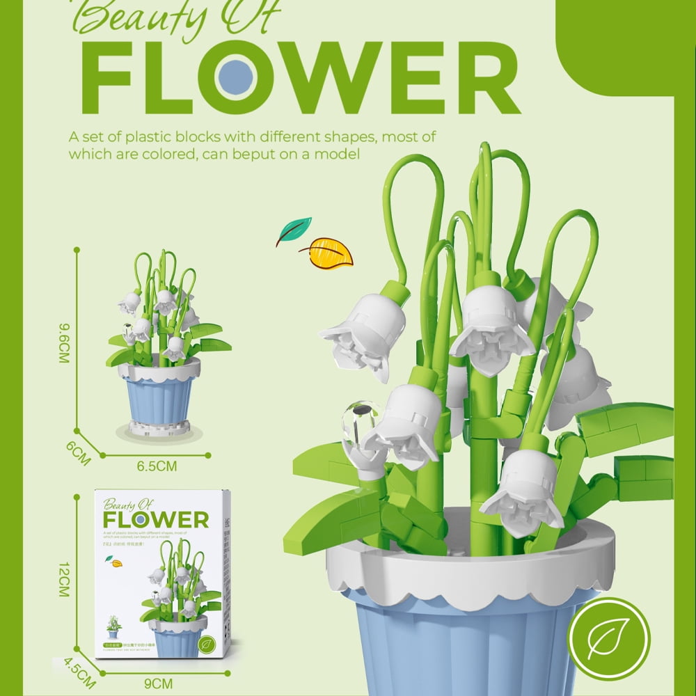 Lily Potted Plant Micro Mini Building Blocks Toys - Realistic Floral ...