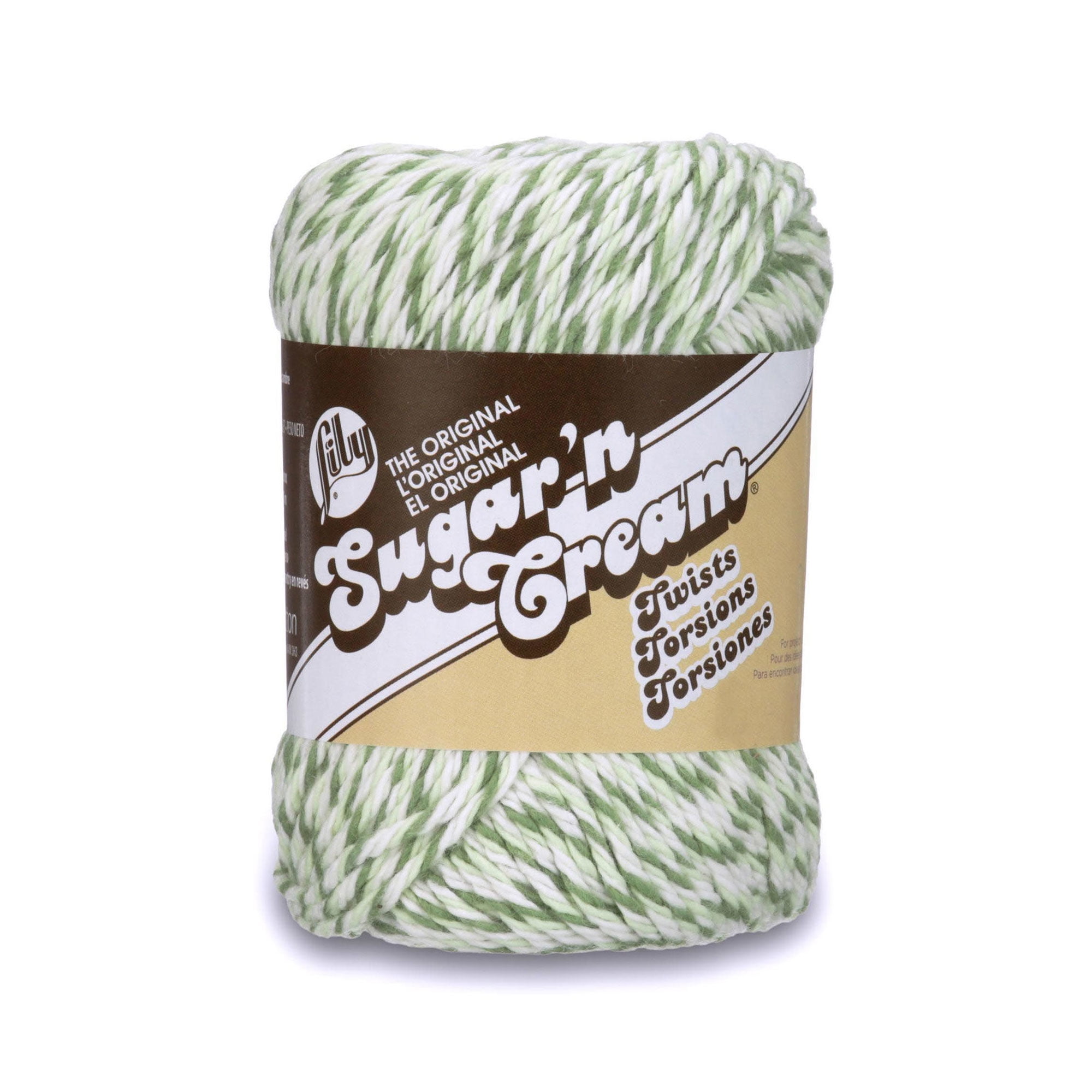 Lily Sugar'n Cream Green Twists Yarn, 100% Cotton, 56.7g/2oz, 95yd ...