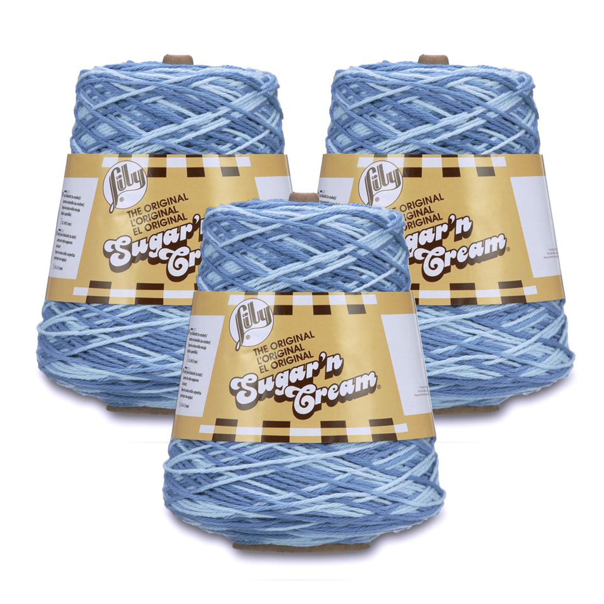 Lily Sugar'n Cream® Cone #4 Medium Cotton Yarn, Faded Denim 14oz/400g ...
