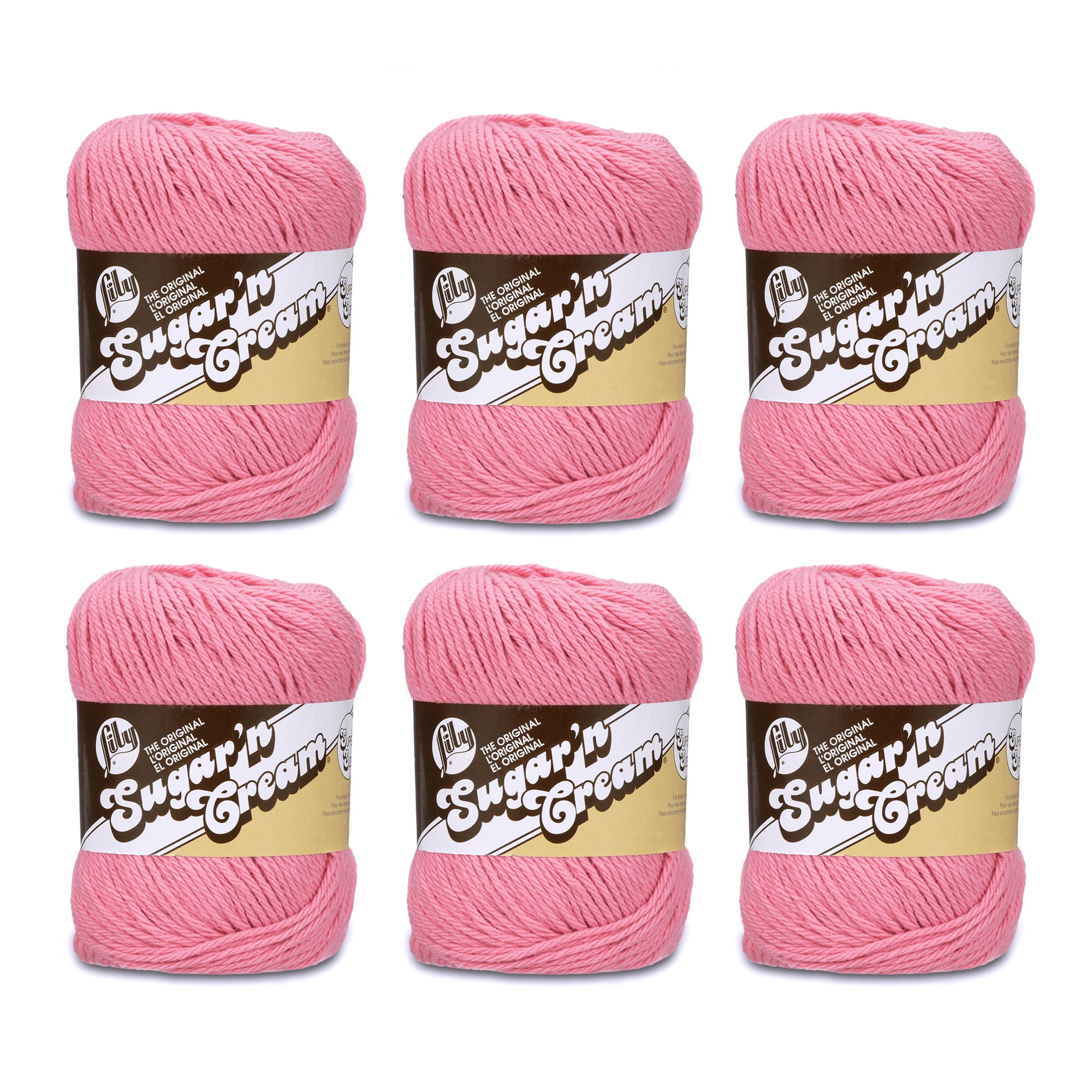 Lily Sugar'n Cream® Super Size #4 Medium Cotton Yarn, Rose Pink 4oz ...