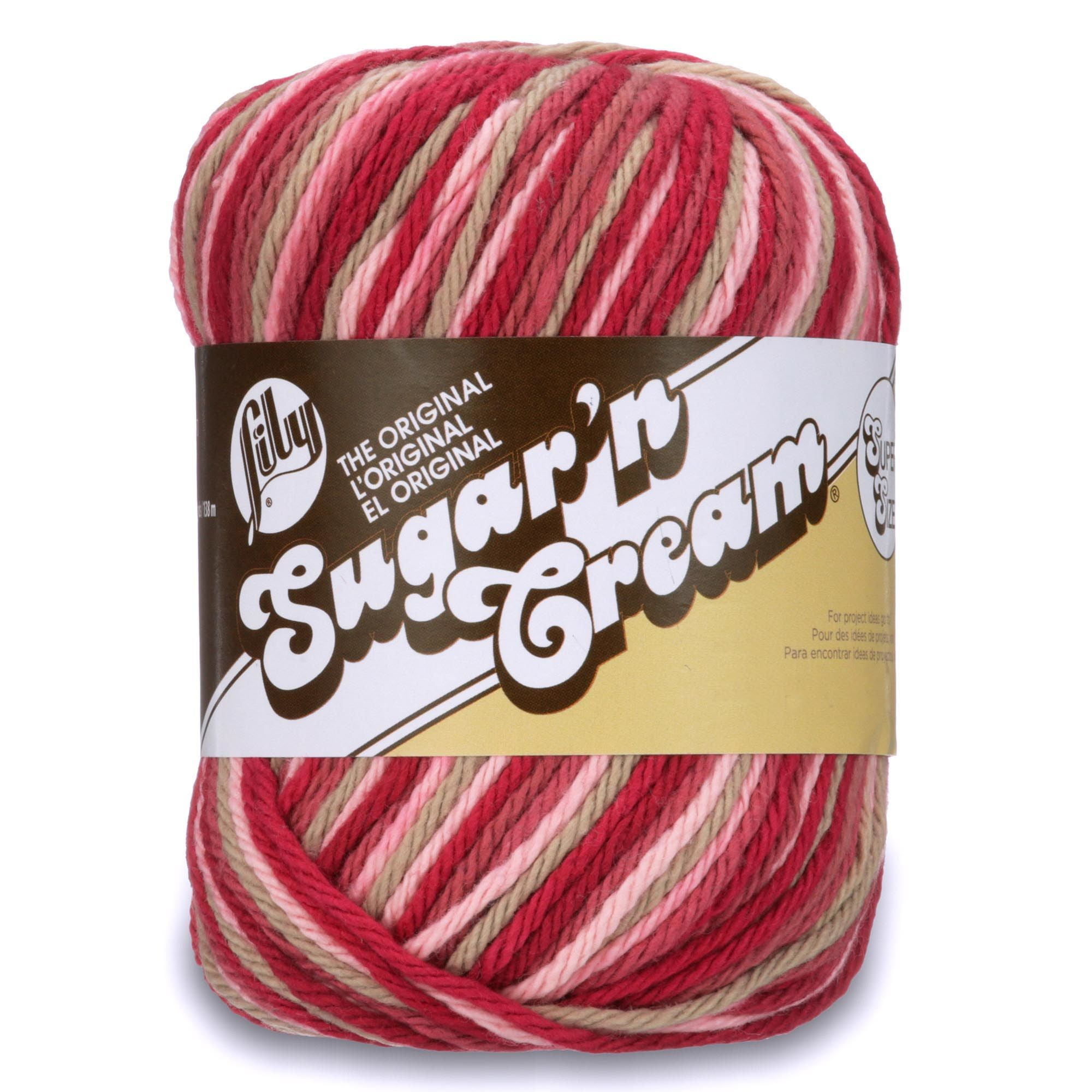 Lily Sugar'n Cream Cotton Yarn, Super Size, 100% Cotton, Machine ...