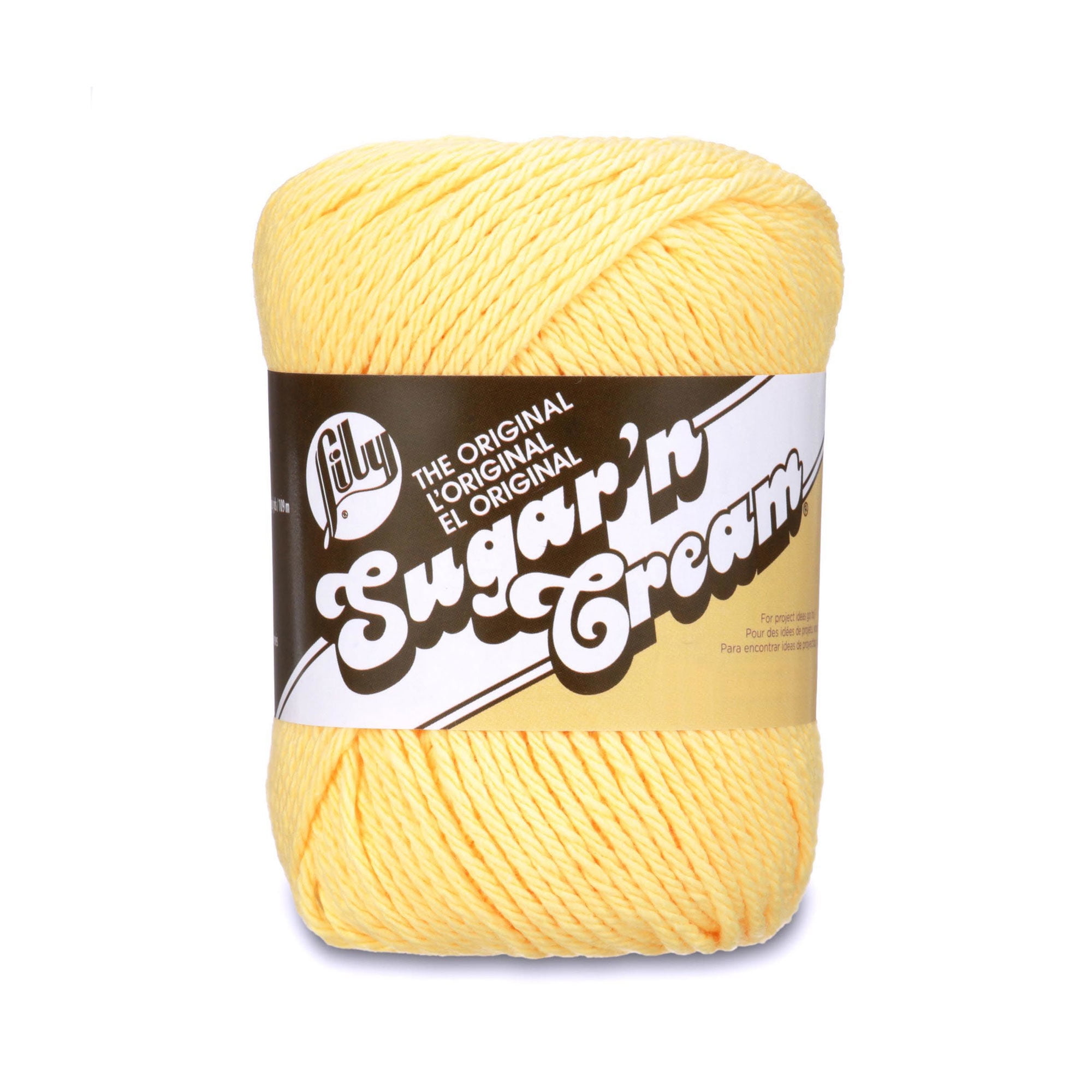 Lily Sugar'n Cream The Original 4 Medium Cotton Yarn, Yellow 2.5oz/71g ...