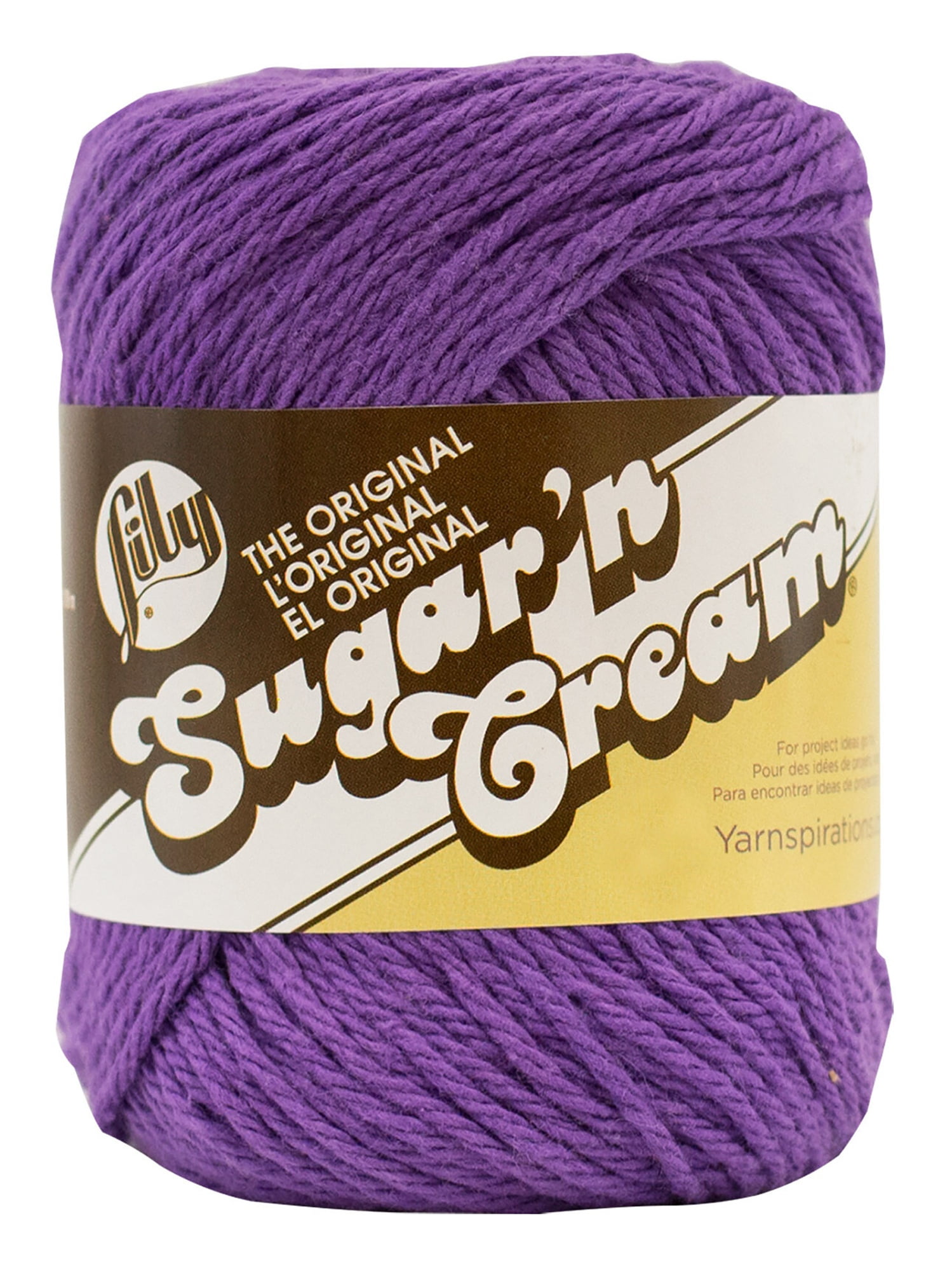 Lily Sugar'n Cream Original Yarn, 100% USA-grown Cotton, Black Currant ...