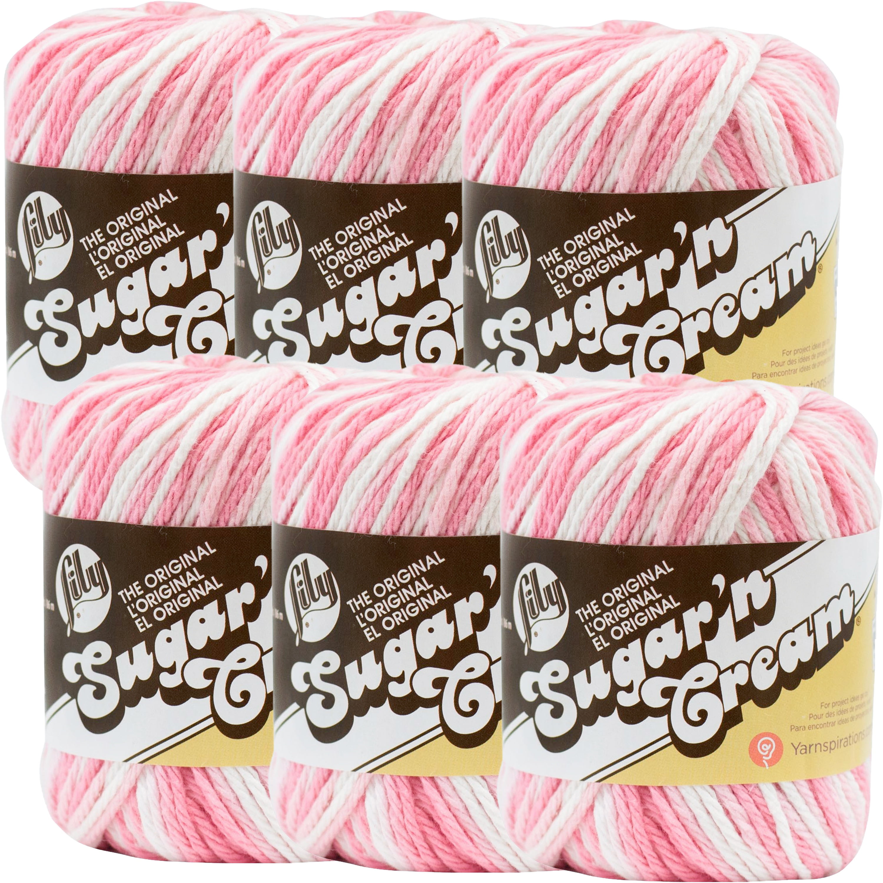 Lily Sugar'n Cream Yarn - Ombres-Strawberry Cream, Multipack Of 6 ...