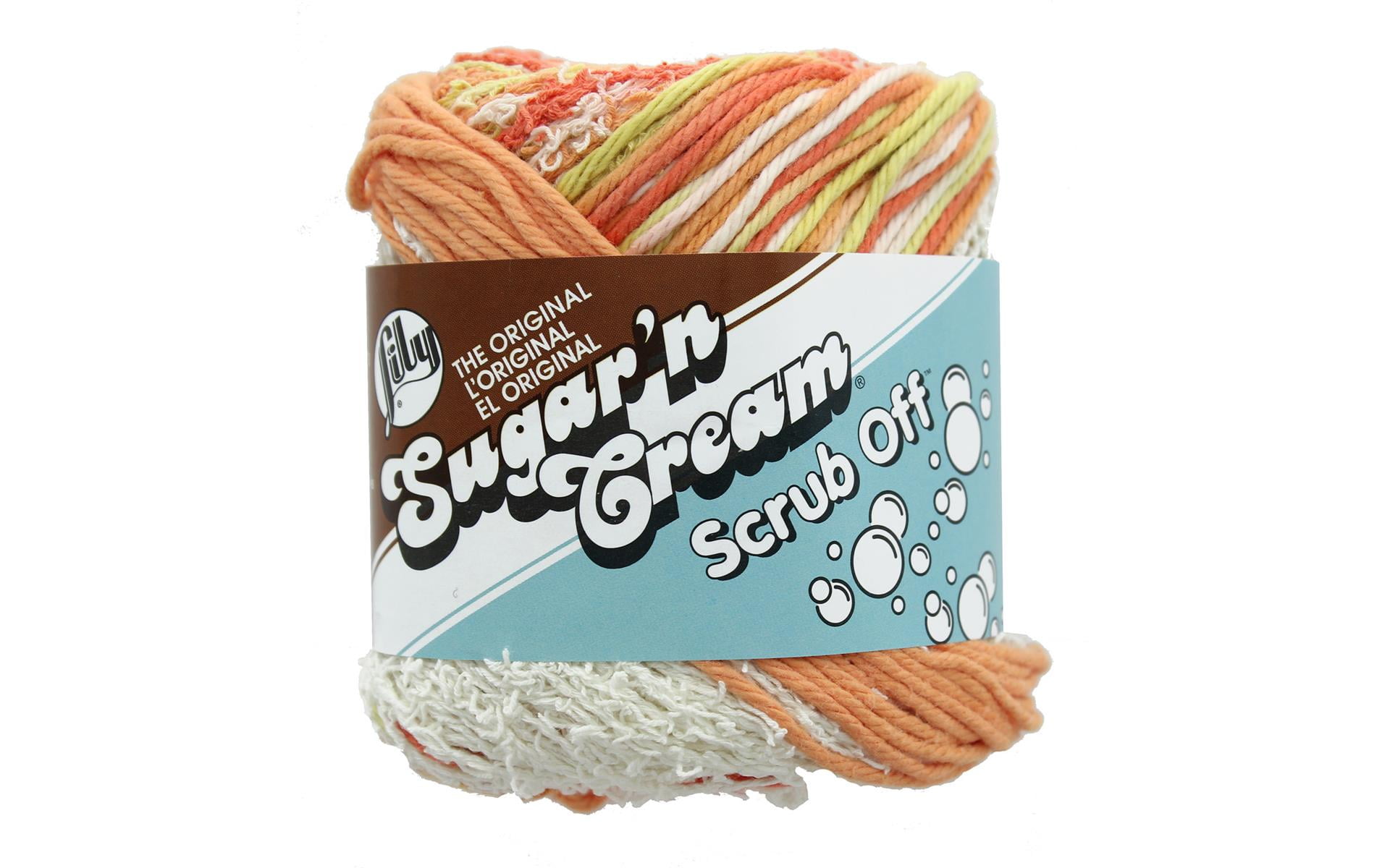Spinrite Lily Sugar'n Cream Cotton Yarn - Scrub Off-Papaya, Size 4 ...