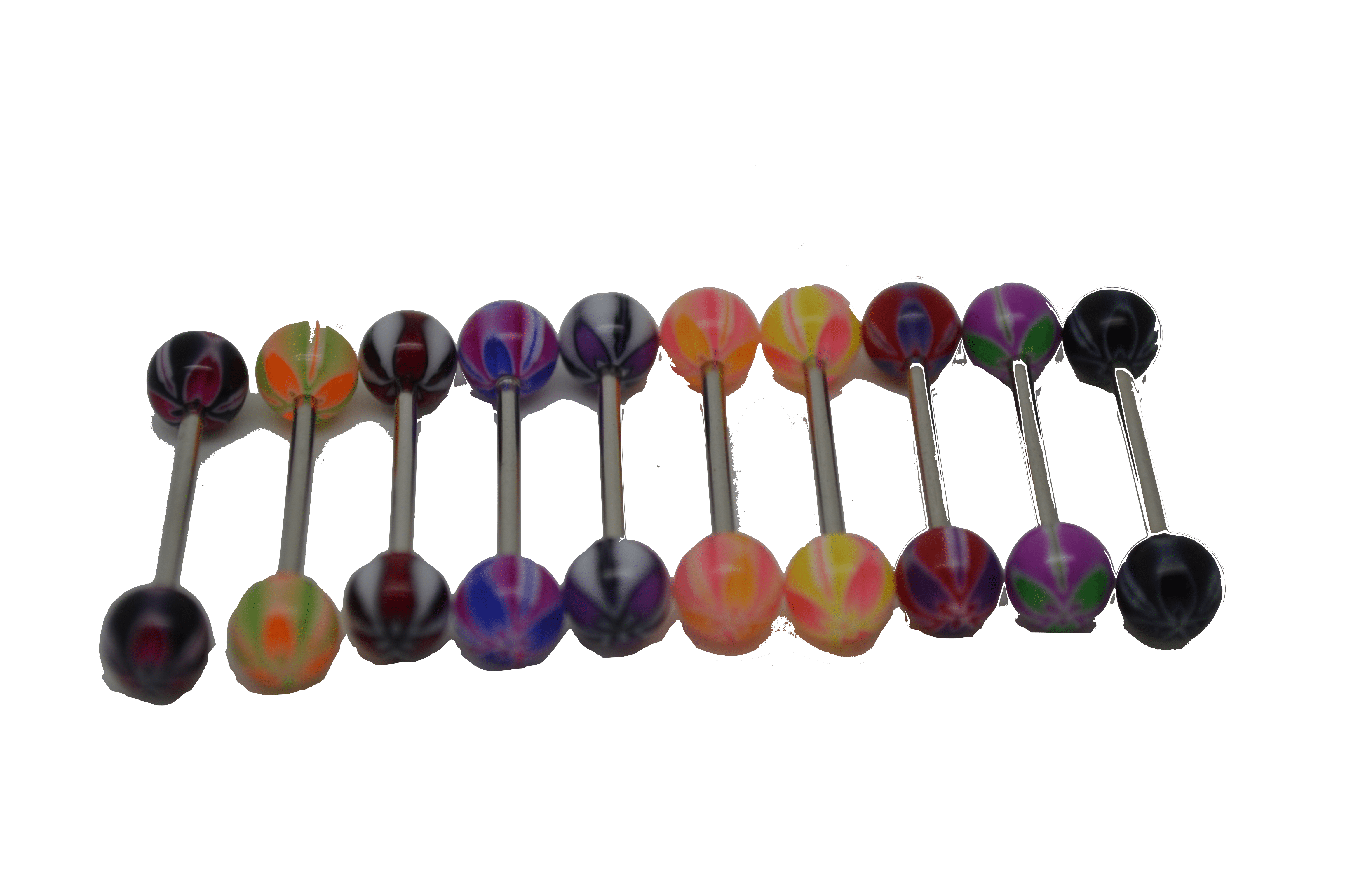 Lily Tongue Ring/Snake Eyes/Nipple UV 14G (1.6mm) Acrylic (PINK YELLOW) (B/4/5) - Walmart.com