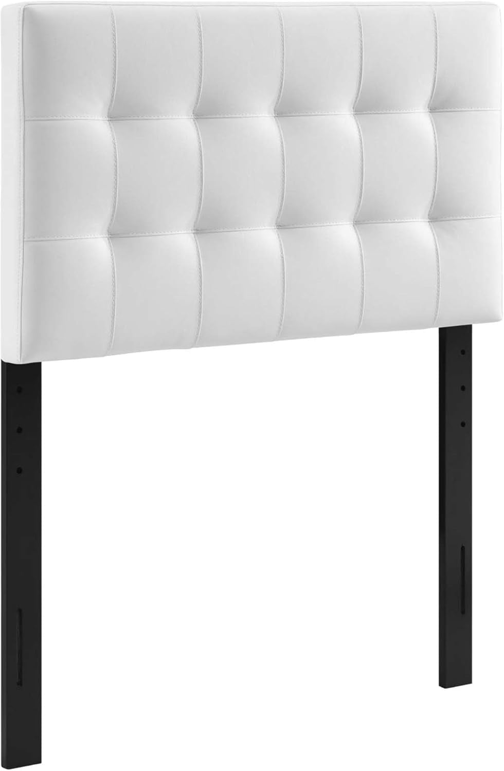 Lily Twin Upholstered Faux Leather Tufted Headboard - White ...