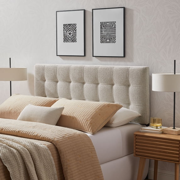 Lily Upholstered Queen Size Headboard in Dove - Walmart.com