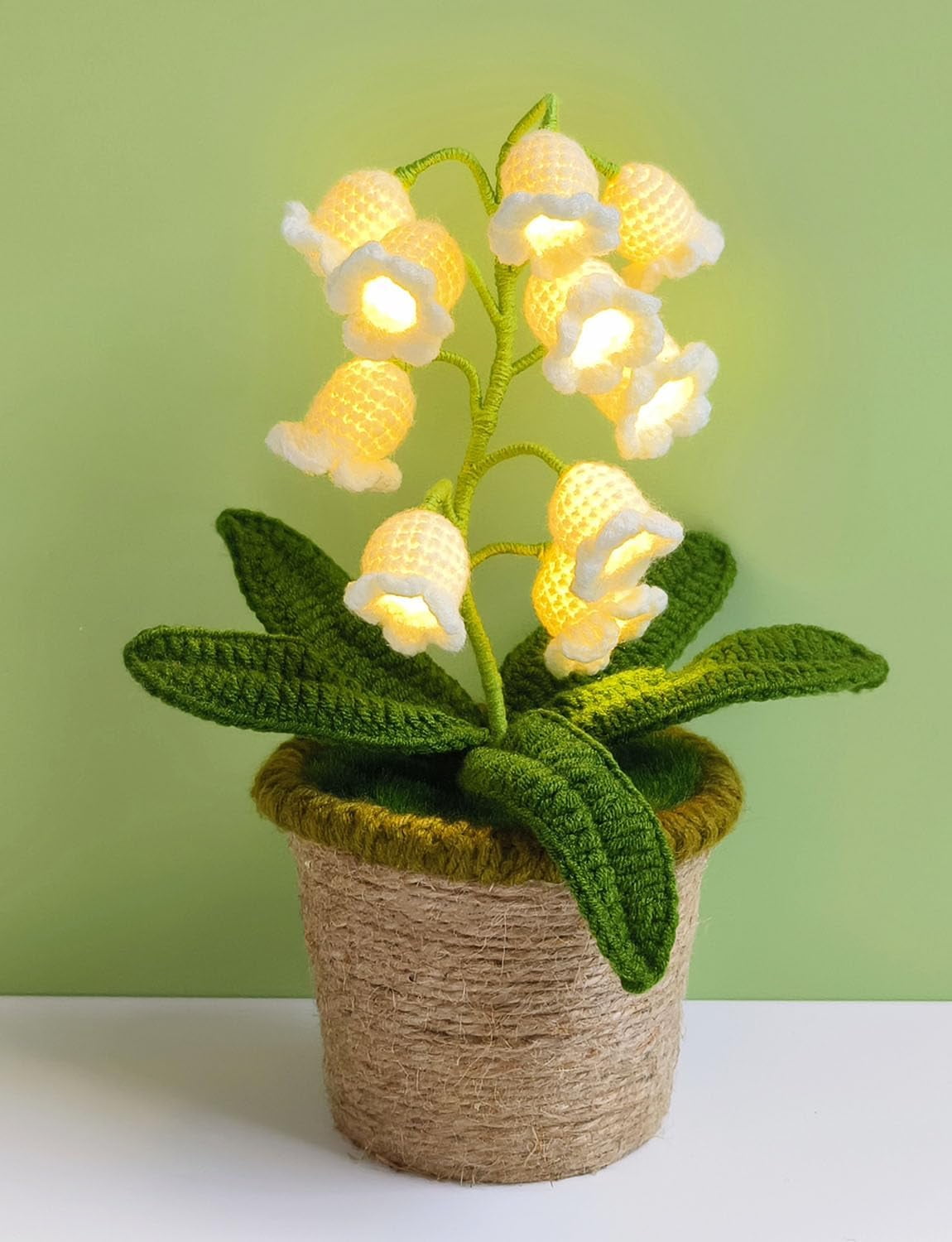 Lily of The Valley Lamp, Crochet Artificial Flower with 10 Little Night ...