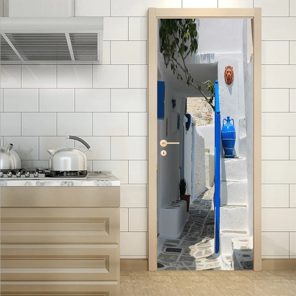 Lily door Decal natural landscape wallpaper Dinosaur door decal ...