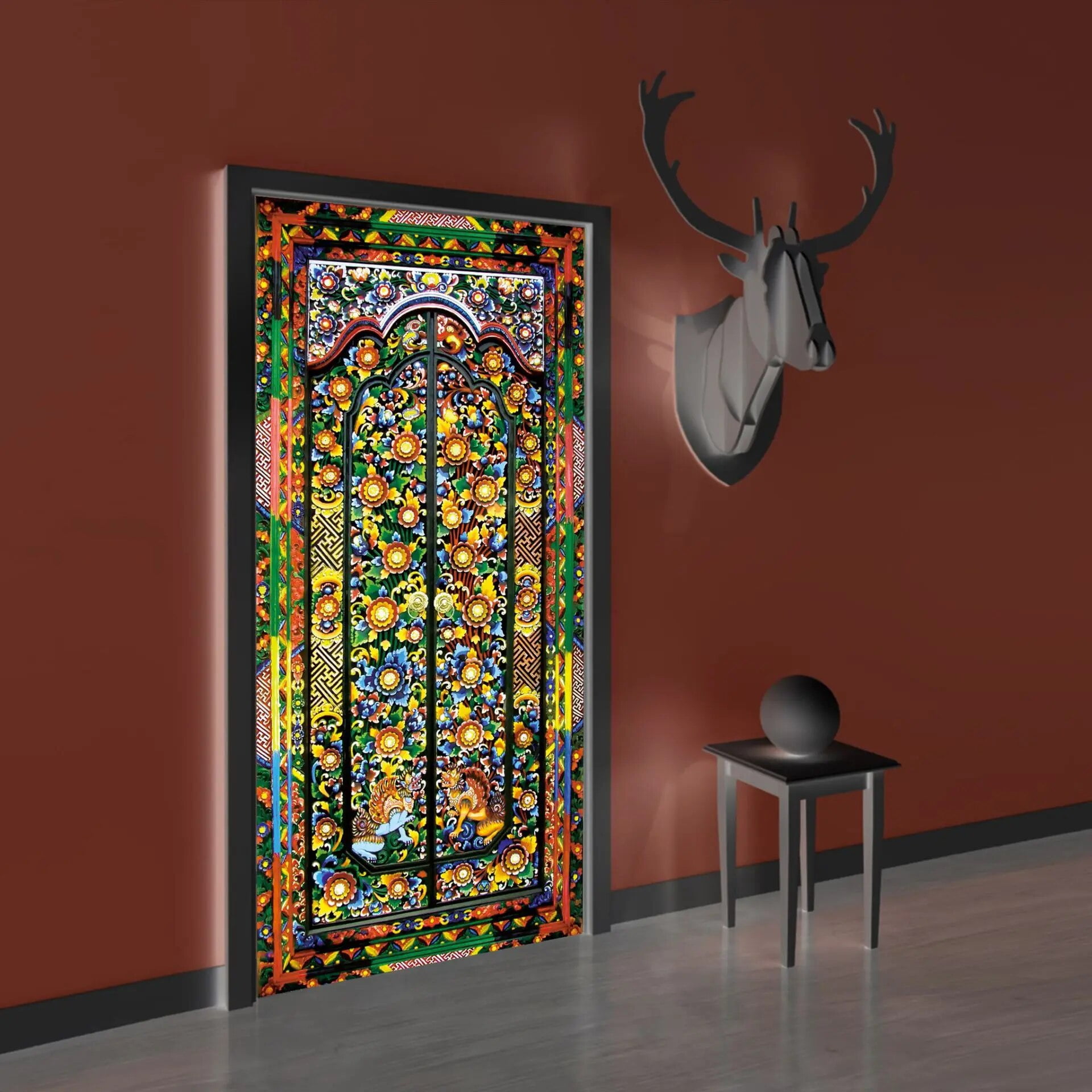 Lily door Decal natural landscape wallpaper Dinosaur door decal ...
