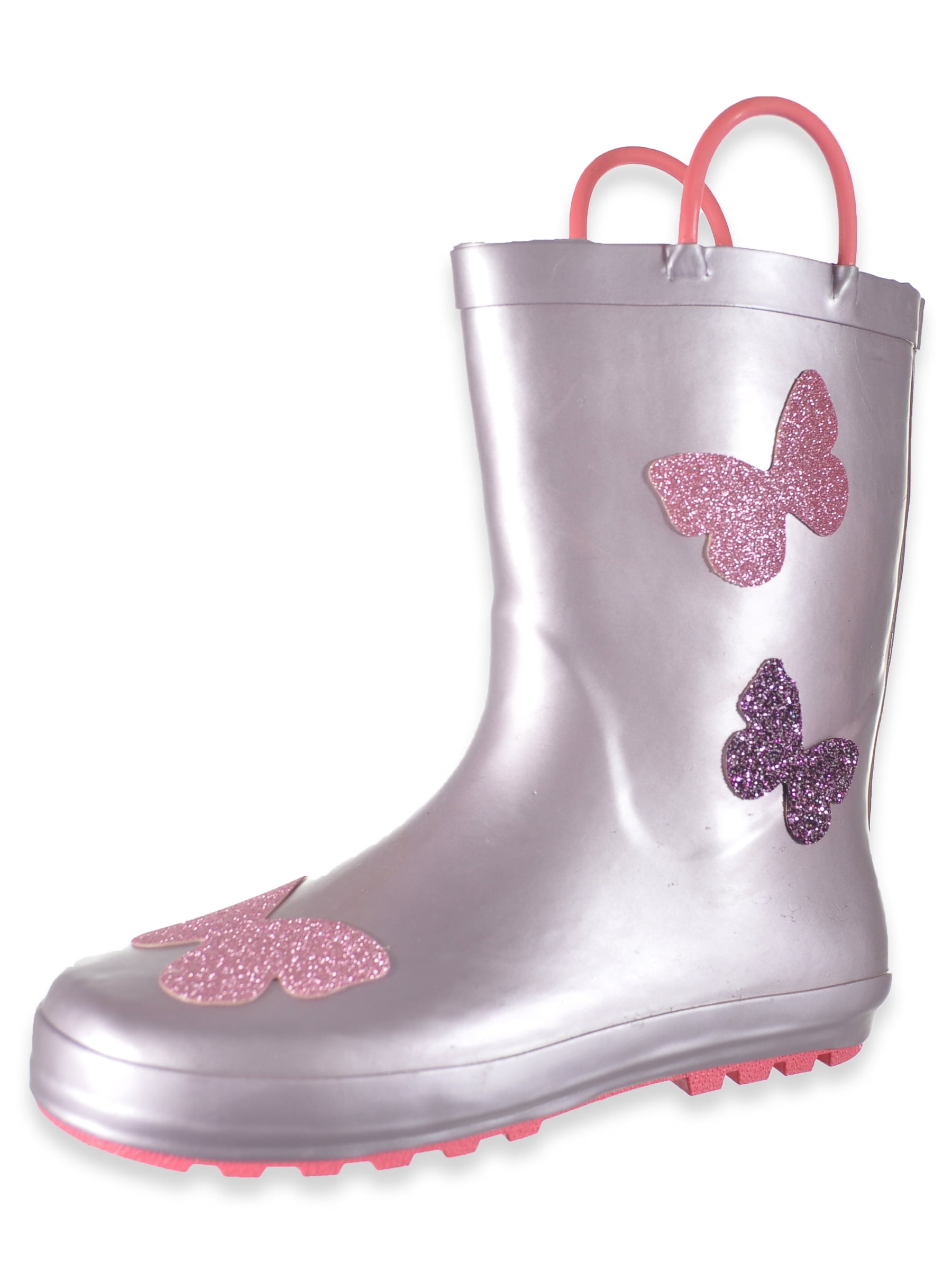 Lily of New York Girls' Butterfly Rain boots Color: pink Size: 13 youth ...