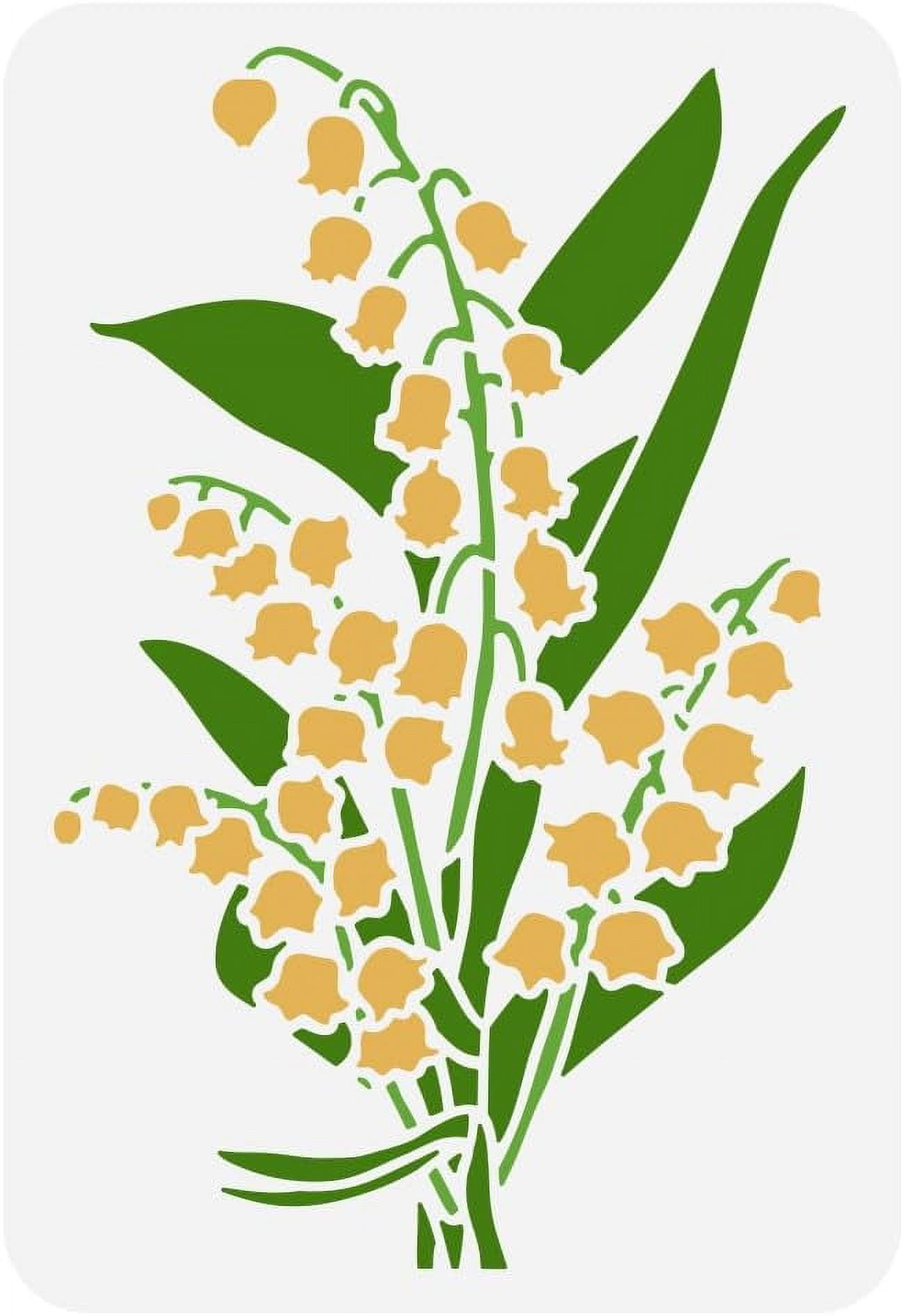 Lily of The Valley Painting Stencil 8.3x11.7inch Hollowed Lily Flowers ...