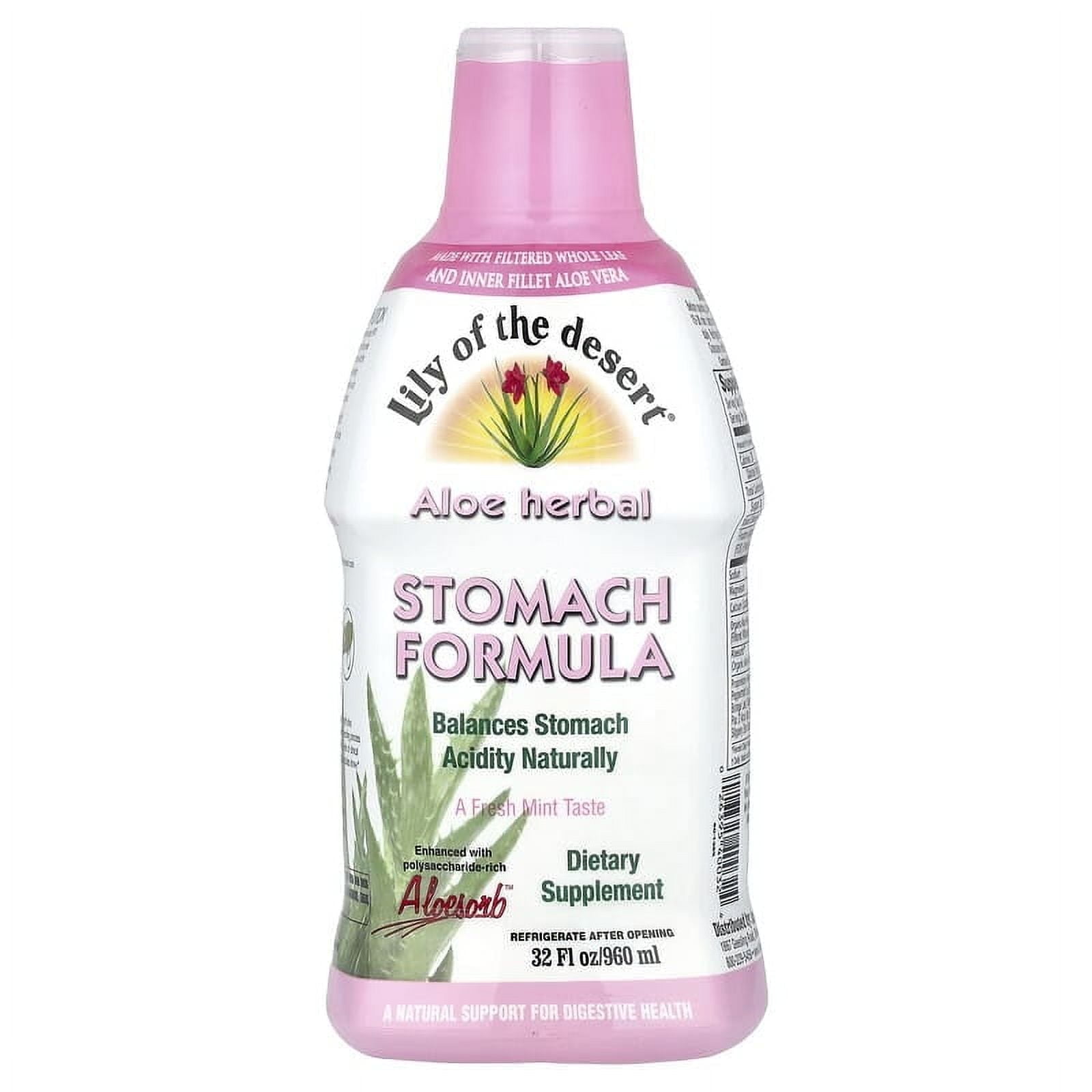 Lily of the Desert, Aloe Herbal, Stomach Formula, Fresh Mint, 32 fl oz ...
