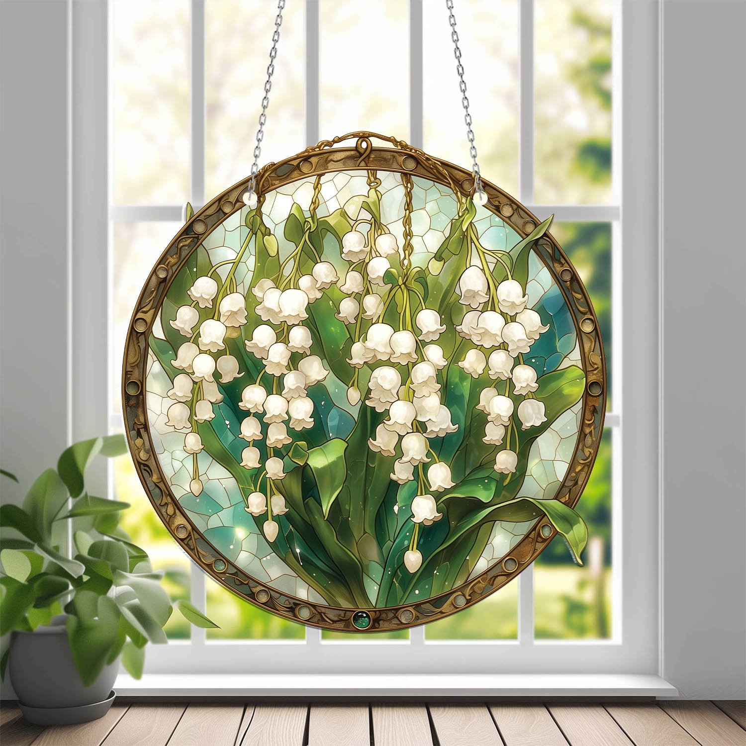 Lily of the Valley Acrylic Window Hanging: Floral Home Decor - Walmart.com