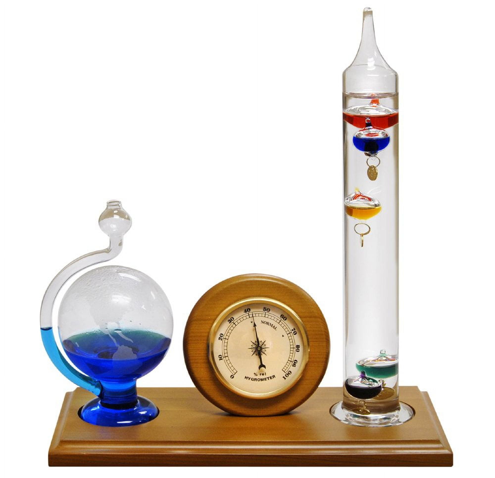 Lily's Home Analog Weather Station, with Galileo Thermometer, Glass ...