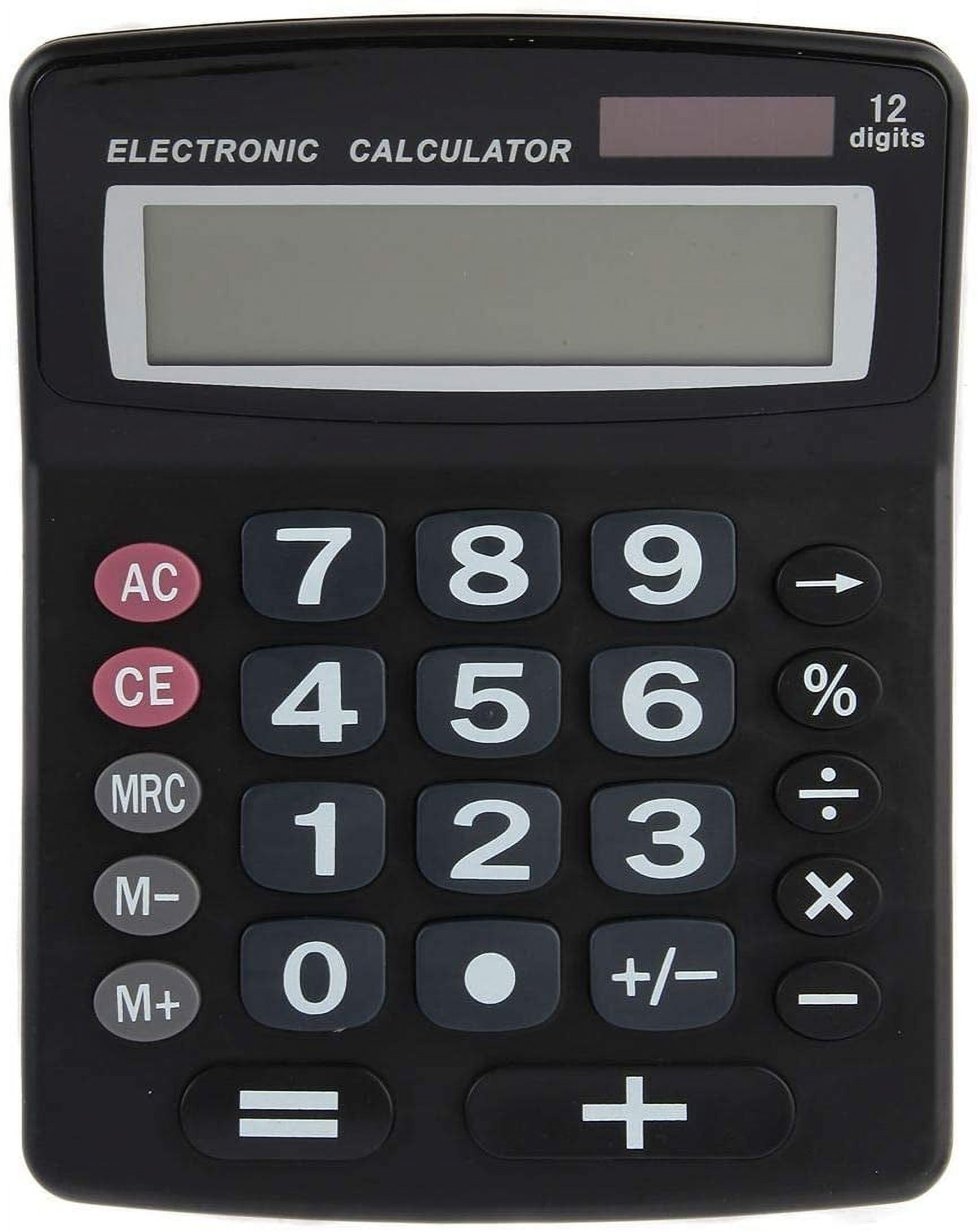 Lily's Home Jumbo 12-Digit Desktop Calculator - Black - Walmart.com