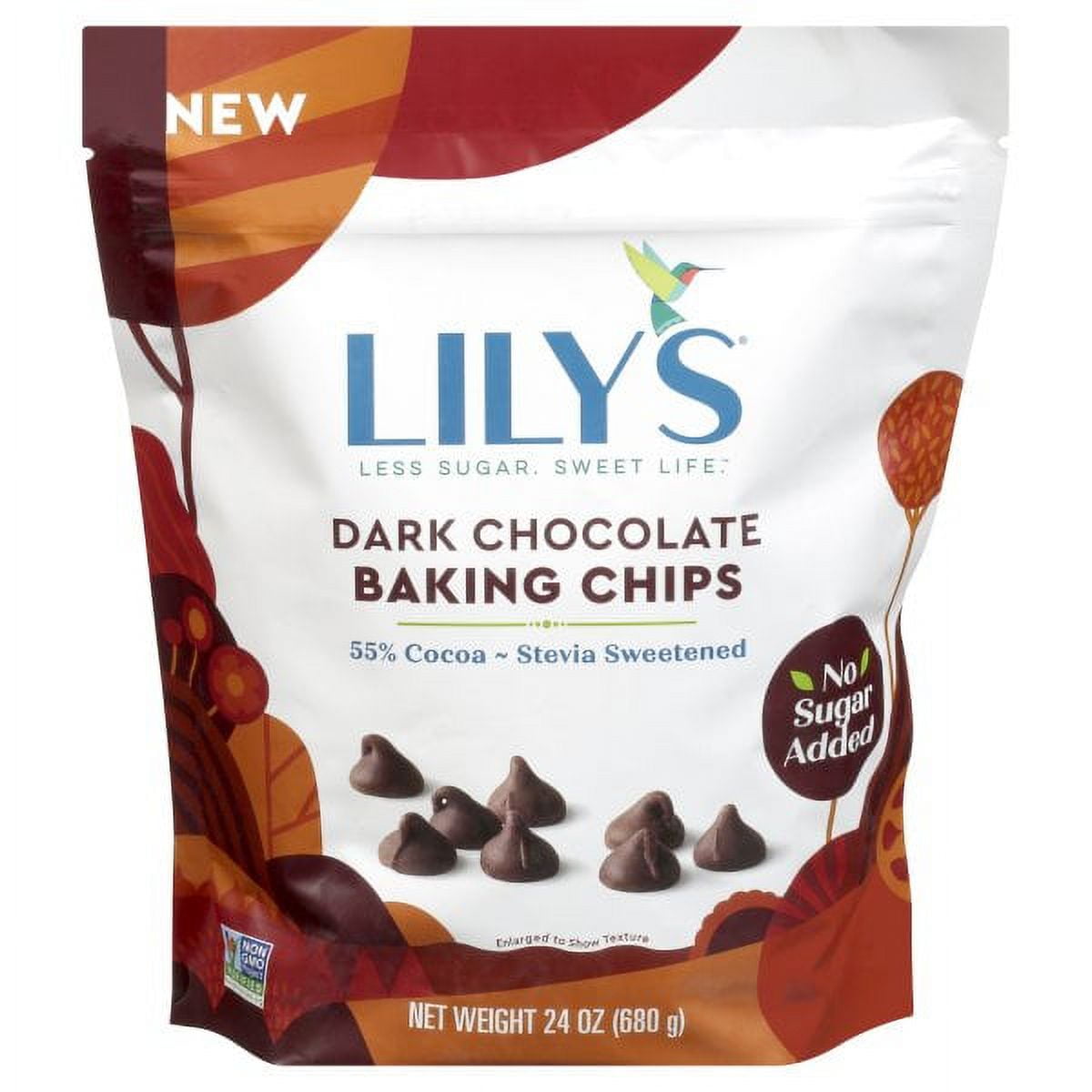 Lily's Sugar Free, Non-GMO, Gluten Free Dark Chocolate Baking Chips, 24 ...
