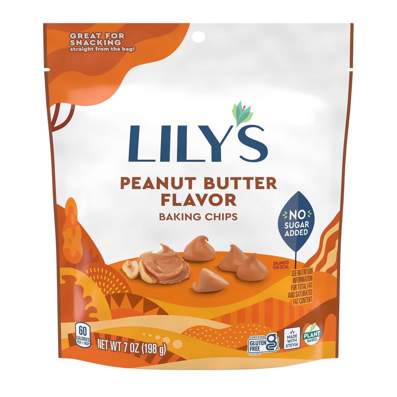 Lily's Peanut Butter Flavored No Sugar Added Baking Chips, Bag 7 oz ...