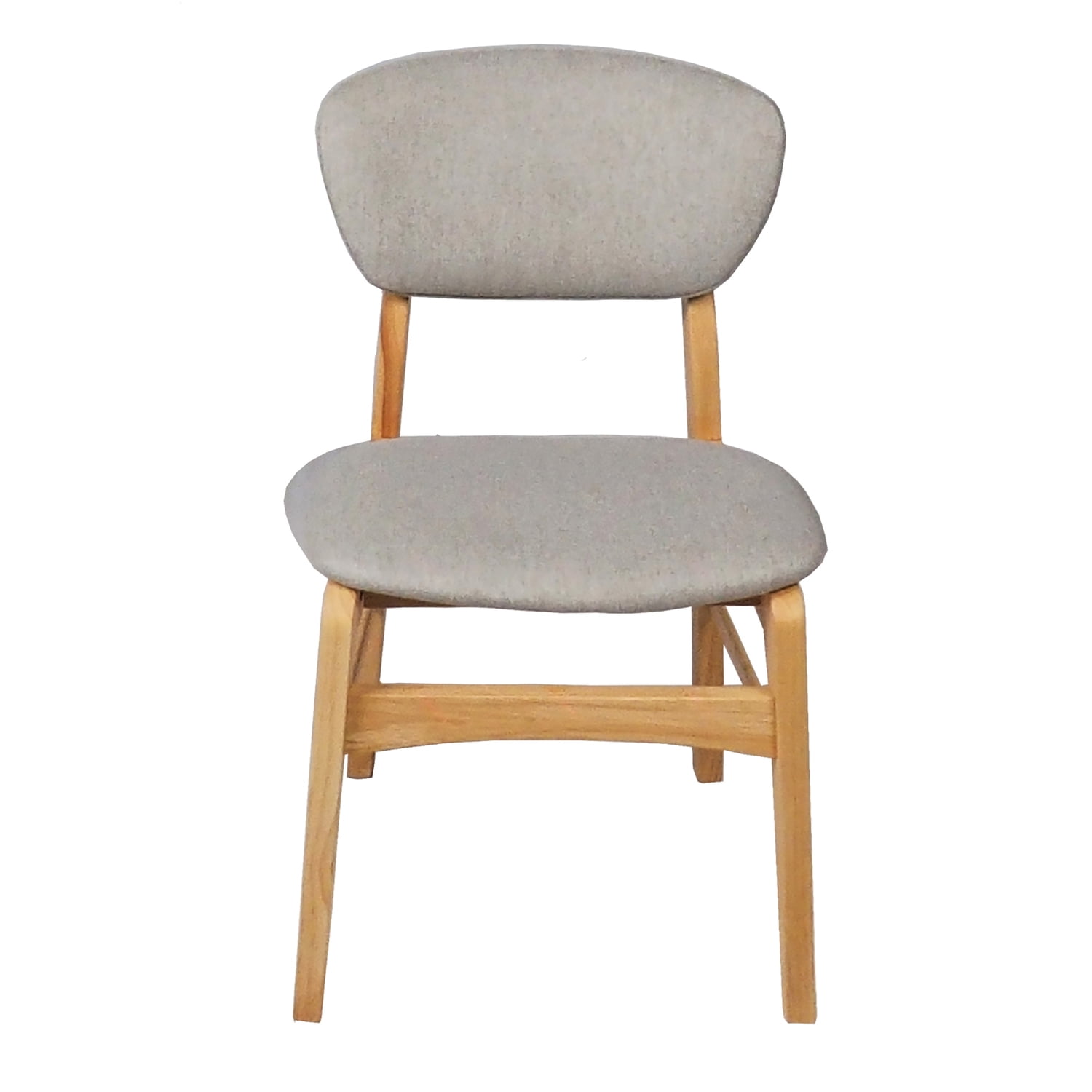 Ouuuhlala LilyB Light Grey Rubber Wood Fabric Dining Chair with Natural ...